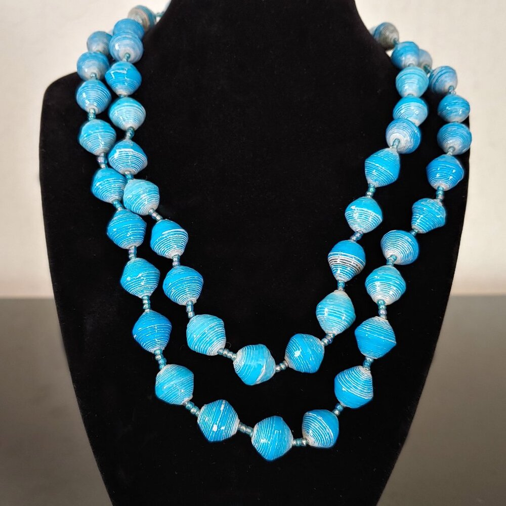 39” Blue Bead Necklace W/Barrel Clasp - Jnbl1 - Gem